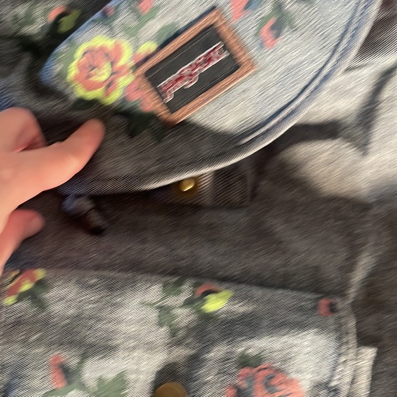 Jansport | Accessories | Rare Jansport Drawstring Closure Floral Denim ...